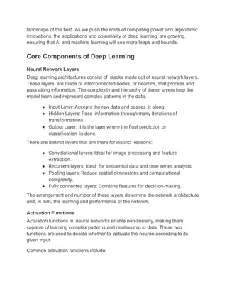 Deep Learning Explained-History, Key Components, Applications, Benefits & Industry Challenges | PDF