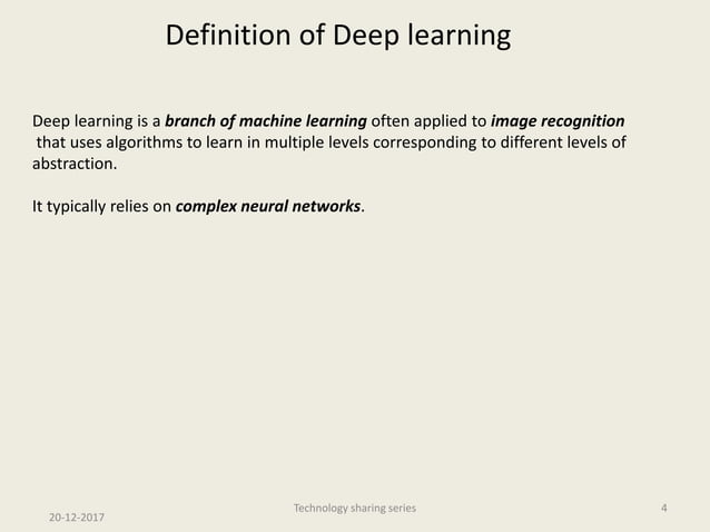 Deep learning for dummies dec 23 2017 | PPT
