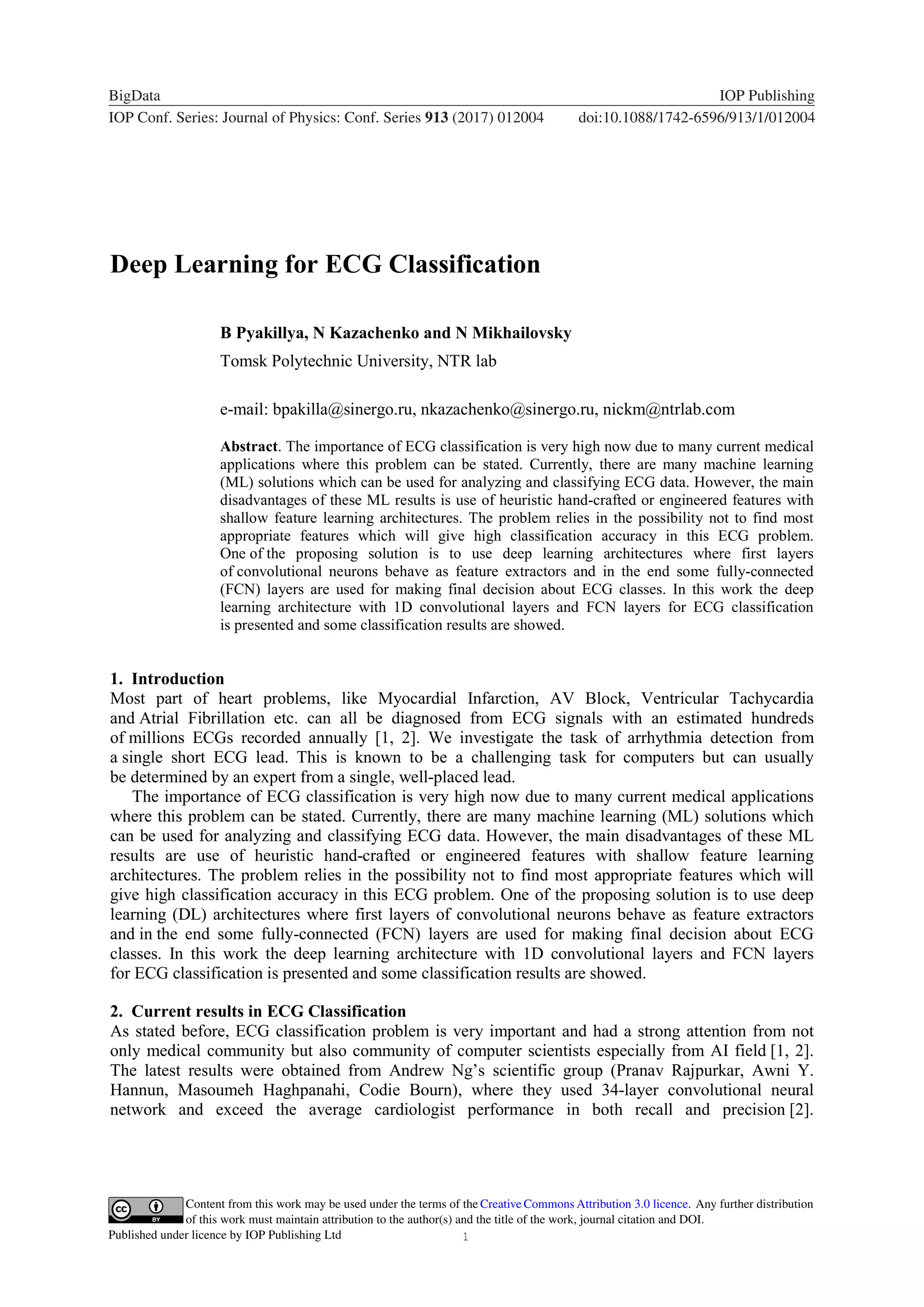 Deep learning for_ecg_classification | PDF