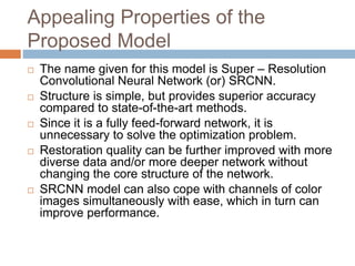 Deep learning for image super resolution | PPTX