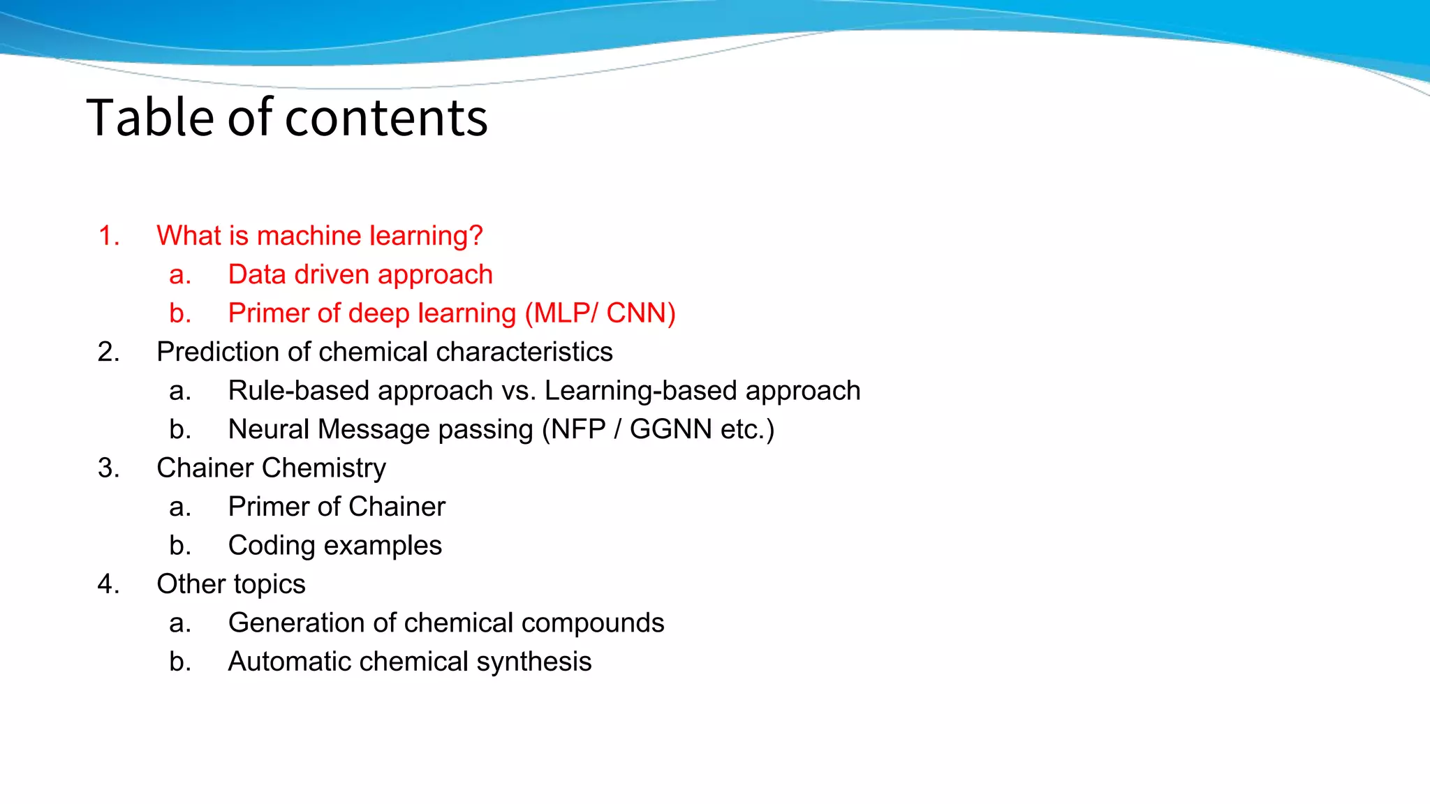 Deep learning for molecules, introduction to chainer chemistry | PPT