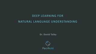 Deep learning for natural language understanding | PPTX | Databases ...