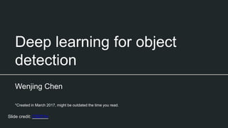 Deep learning for object detection | PPT