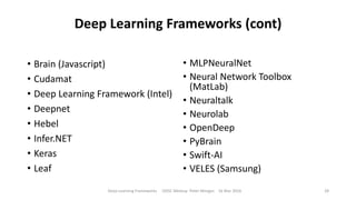 Deep Learning Frameworks slides | PDF