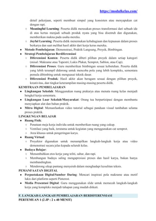 (Deep Learning) Modul Ajar Prakarya Kerajinan Kelas 9 Kurikulum Merdeka ...