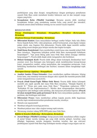 (Deep Learning) Modul Ajar Sejarah Kelas 12 Kurikulum Merdeka | PDF