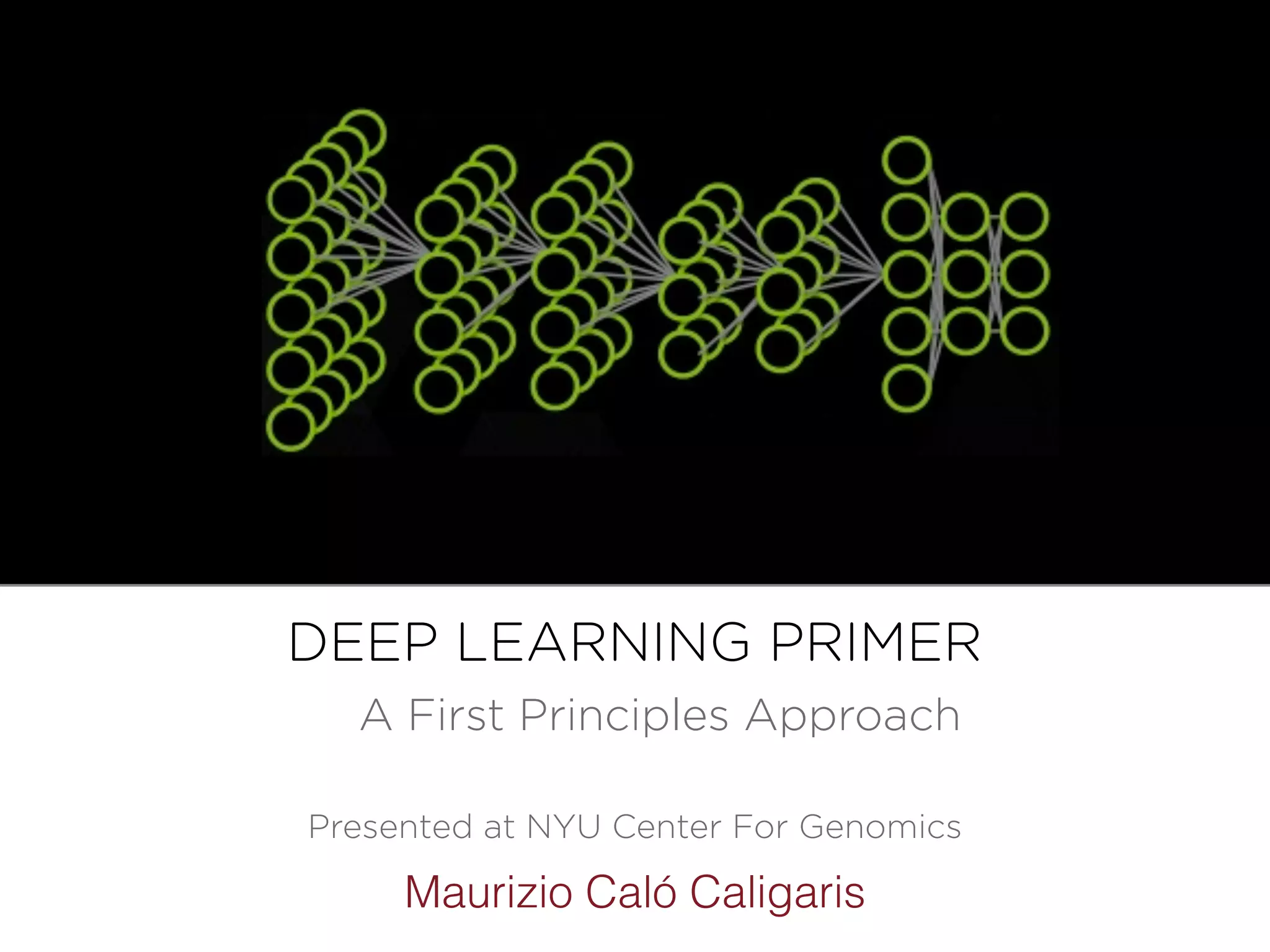 Deep Learning Primer: A First-Principles Approach | PPT