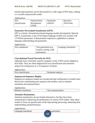 DEEP Learning R18 Jntuh LAB1 Manual2.pdf | Free Download