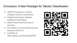 TabPFN: A Transformer That Solves Small Tabular Classification Problems in a Second | PPTX