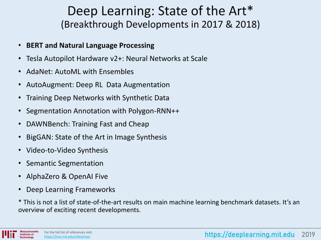 Deep Learning State of the Art (2019) - MIT by Lex Fridman | PDF ...