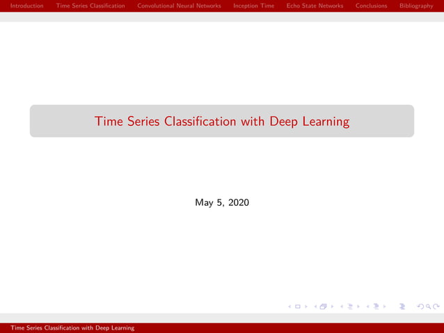 Time Series Classification with Deep Learning | Marco Del Pra | PPT