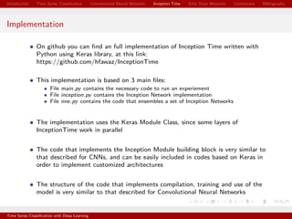 Time Series Classification with Deep Learning | Marco Del Pra | PPT