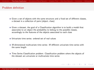 Time Series Classification with Deep Learning | Marco Del Pra | PPT