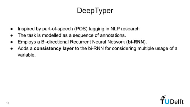 Deep learning Type Inference for Dynamic Programming Languages | PPT
