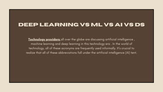 Deep learning vs ML vs AI vs DS .pdf | Artificial Intelligence ...