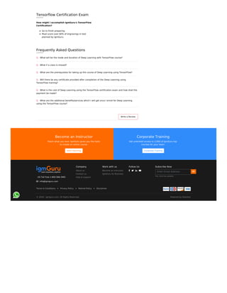 Deep learning with tensor flow course | PDF