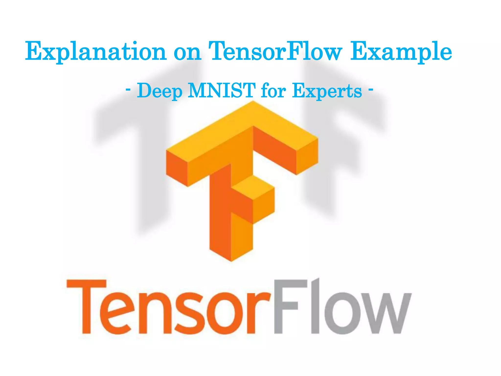 Explanation On Tensorflow Example Deep Mnist For Expert Ppt
