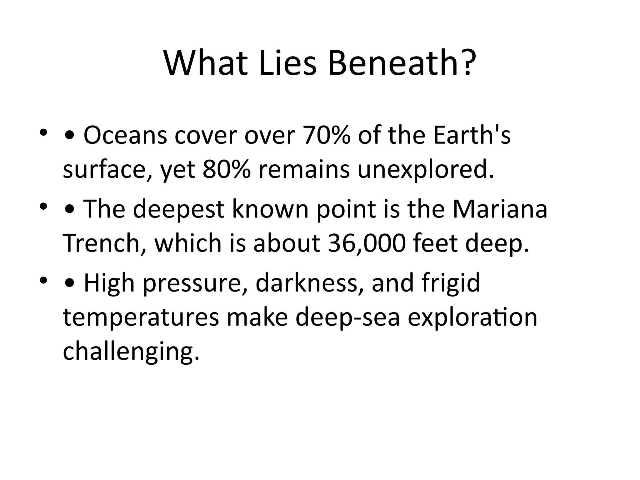 Deep Oceans Presentation explore and learn | PPT