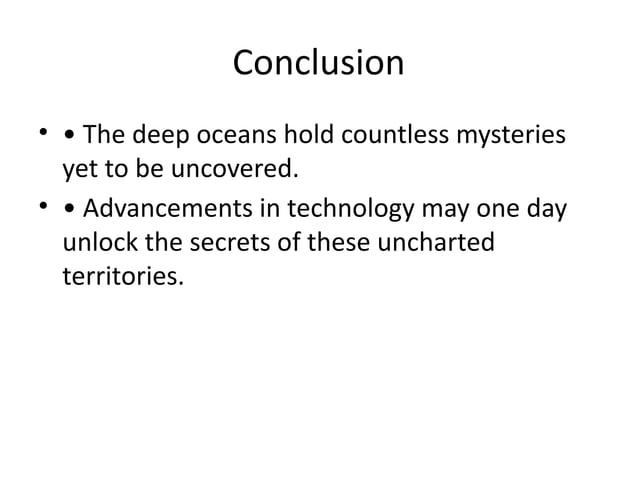 Deep Oceans Presentation explore and learn | PPTX