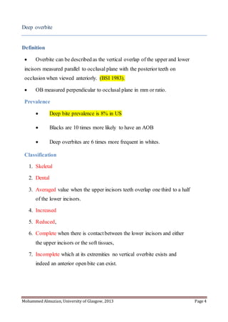 Deep overbite / for orthodontists by Almuzian | DOCX