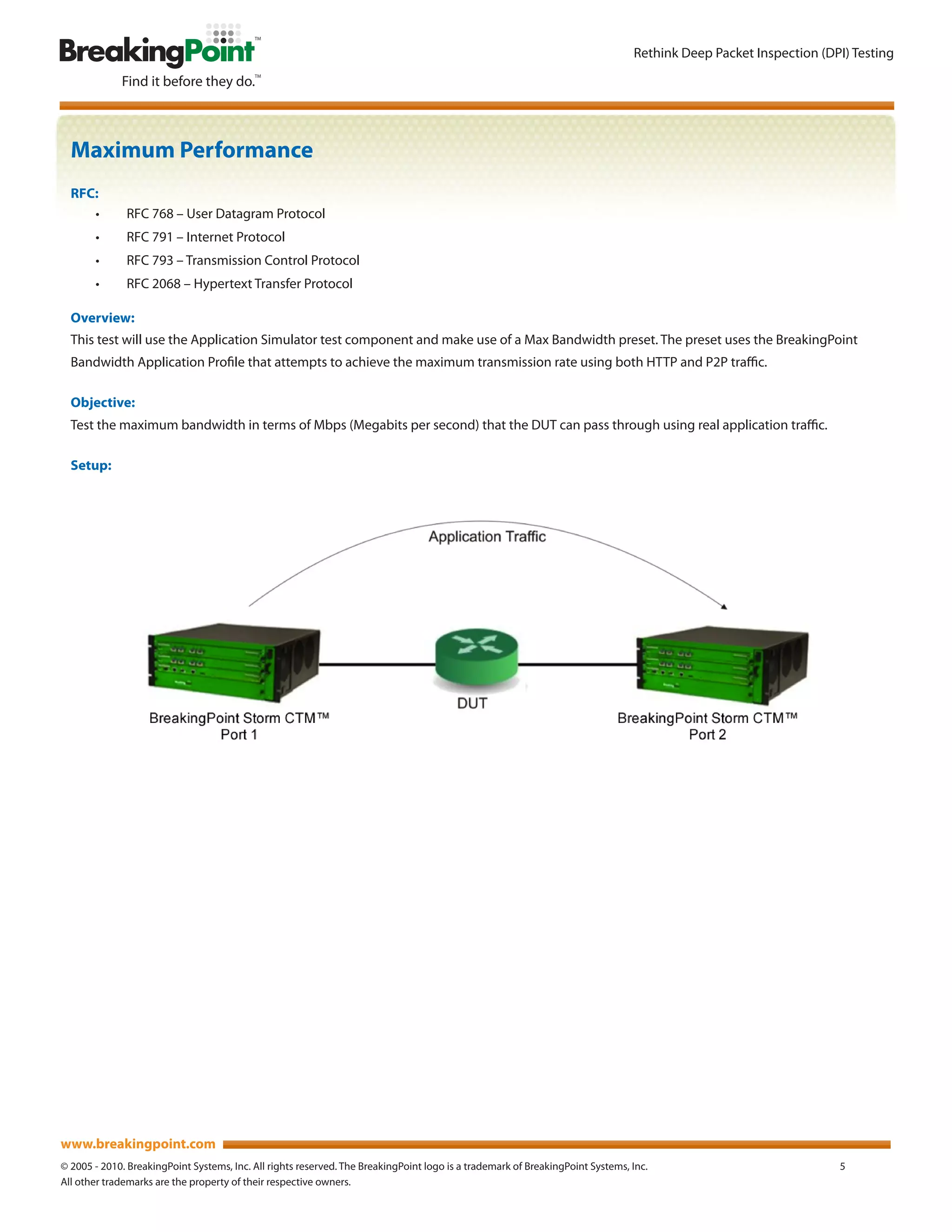Deep Packet Inspection (DPI) Test Methodology | PDF