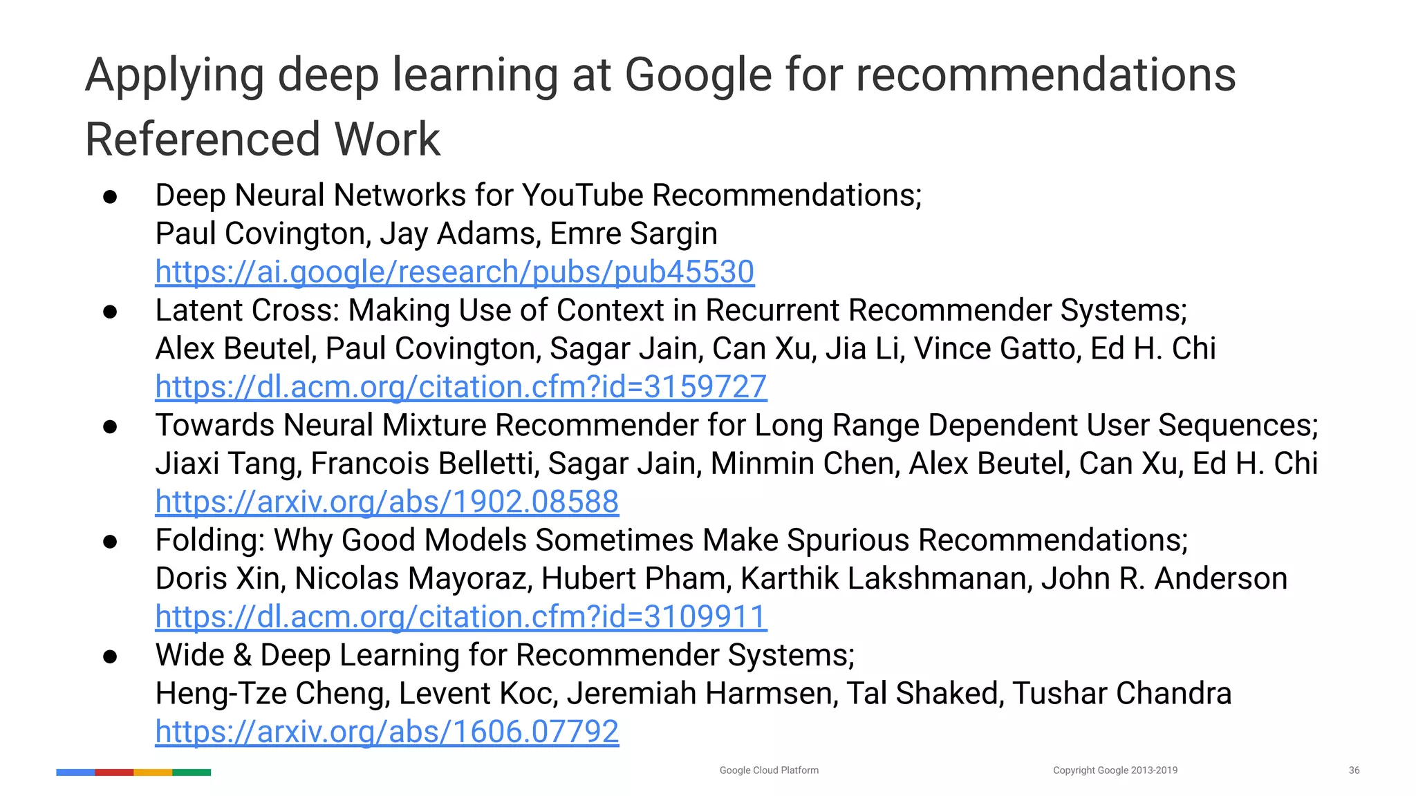 Applying deep learning at Google for recommendations references | PDF ...
