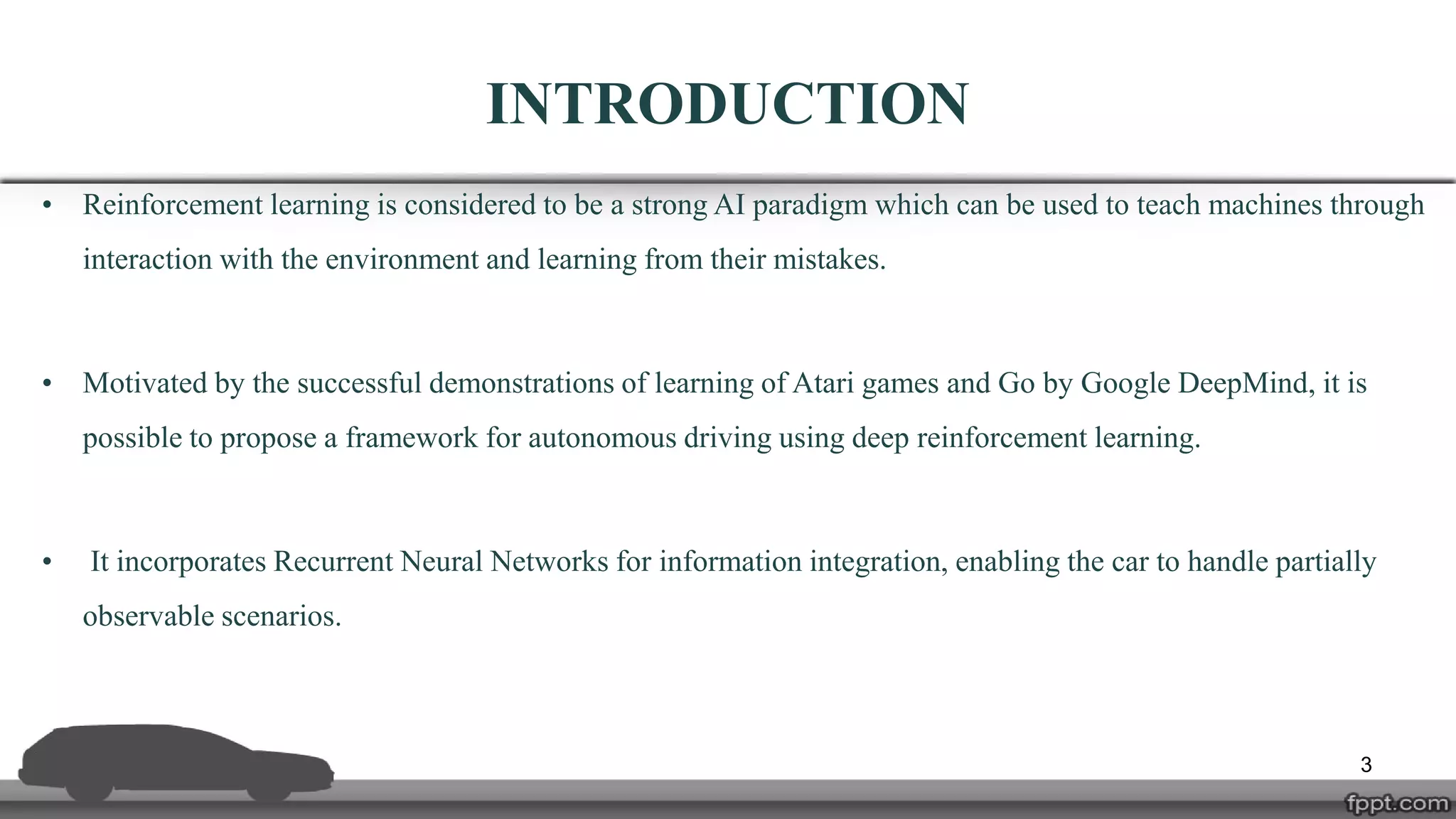 Deep Reinforcement Learning Framework For Autonomous Driving Pptx Racing Video Games Video