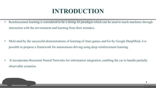 Deep reinforcement learning framework for autonomous driving | PPTX