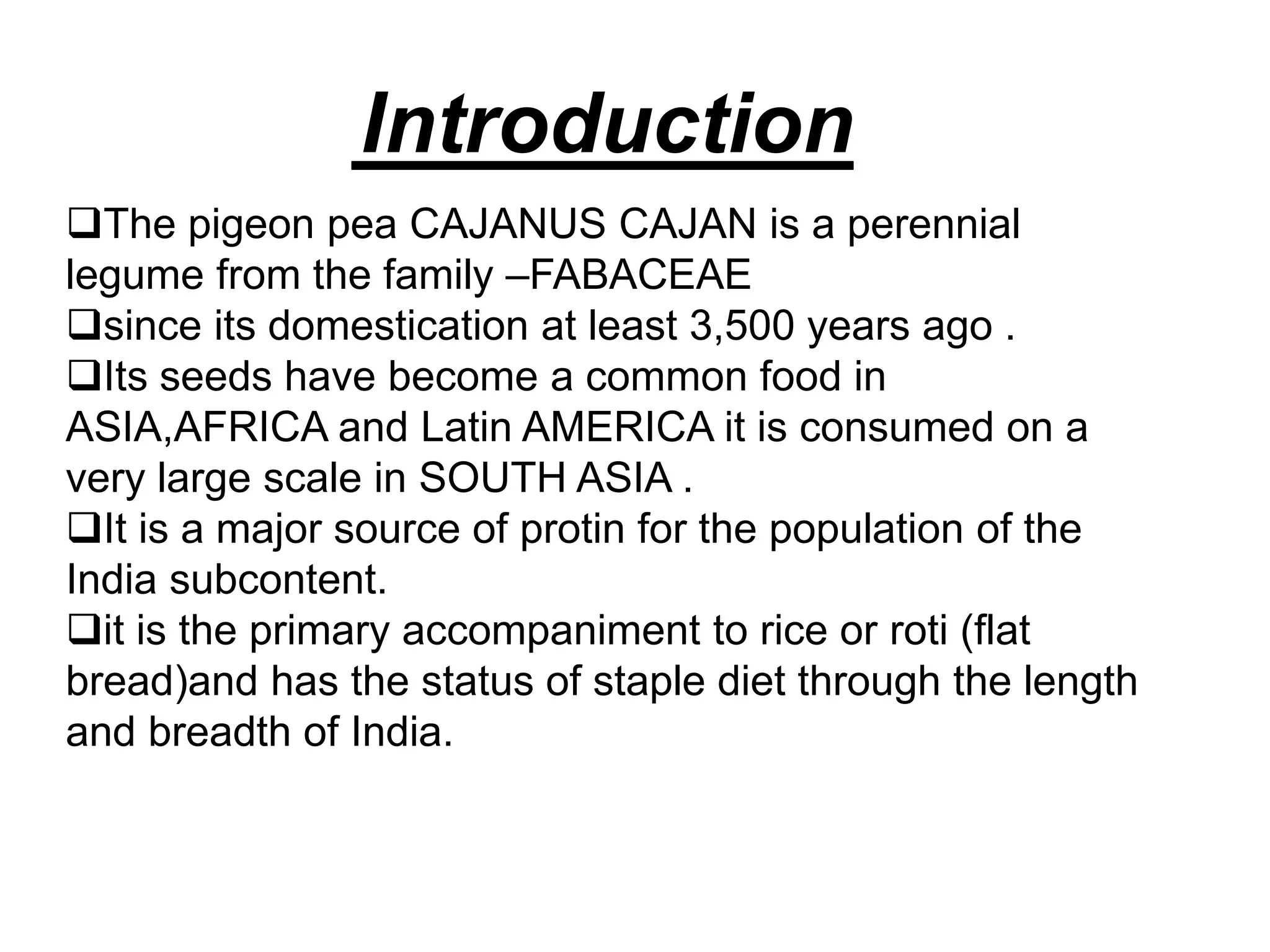 Presentation on Pigeon Pea | PPTX