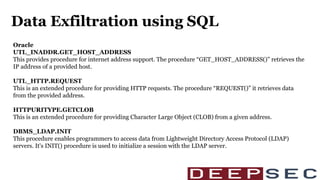 DNS Exfiltration and Out-of-bound attacks | PPTX