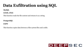 DNS Exfiltration and Out-of-bound attacks | PPTX