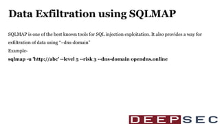 DNS Exfiltration and Out-of-bound attacks | PPTX
