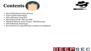 DNS Exfiltration and Out-of-bound attacks | PPTX