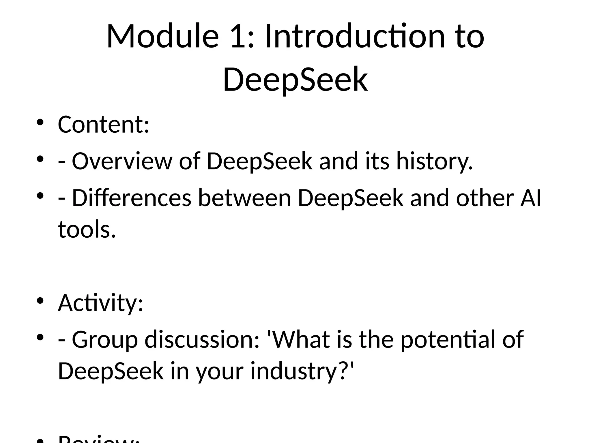 Introduction To DeepSeek Training Slides.pptx
