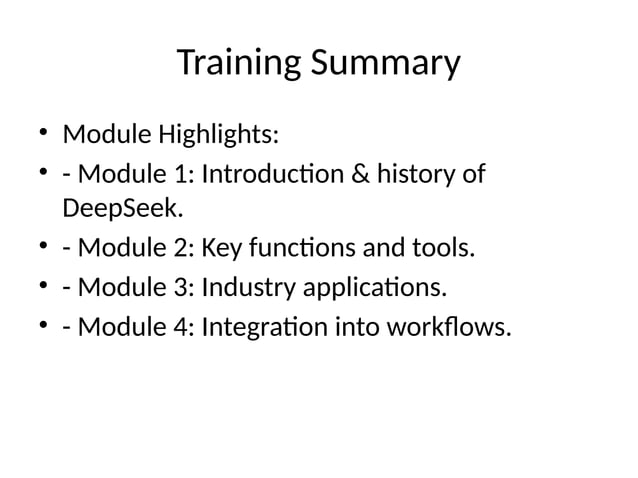 Introduction To DeepSeek Training Slides.pptx