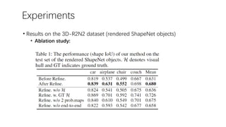 Deep single view 3 d object reconstruction with visual hull | PPT