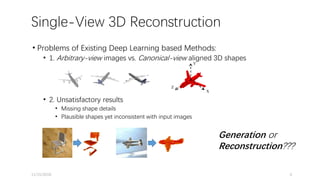 Deep single view 3 d object reconstruction with visual hull | PPT
