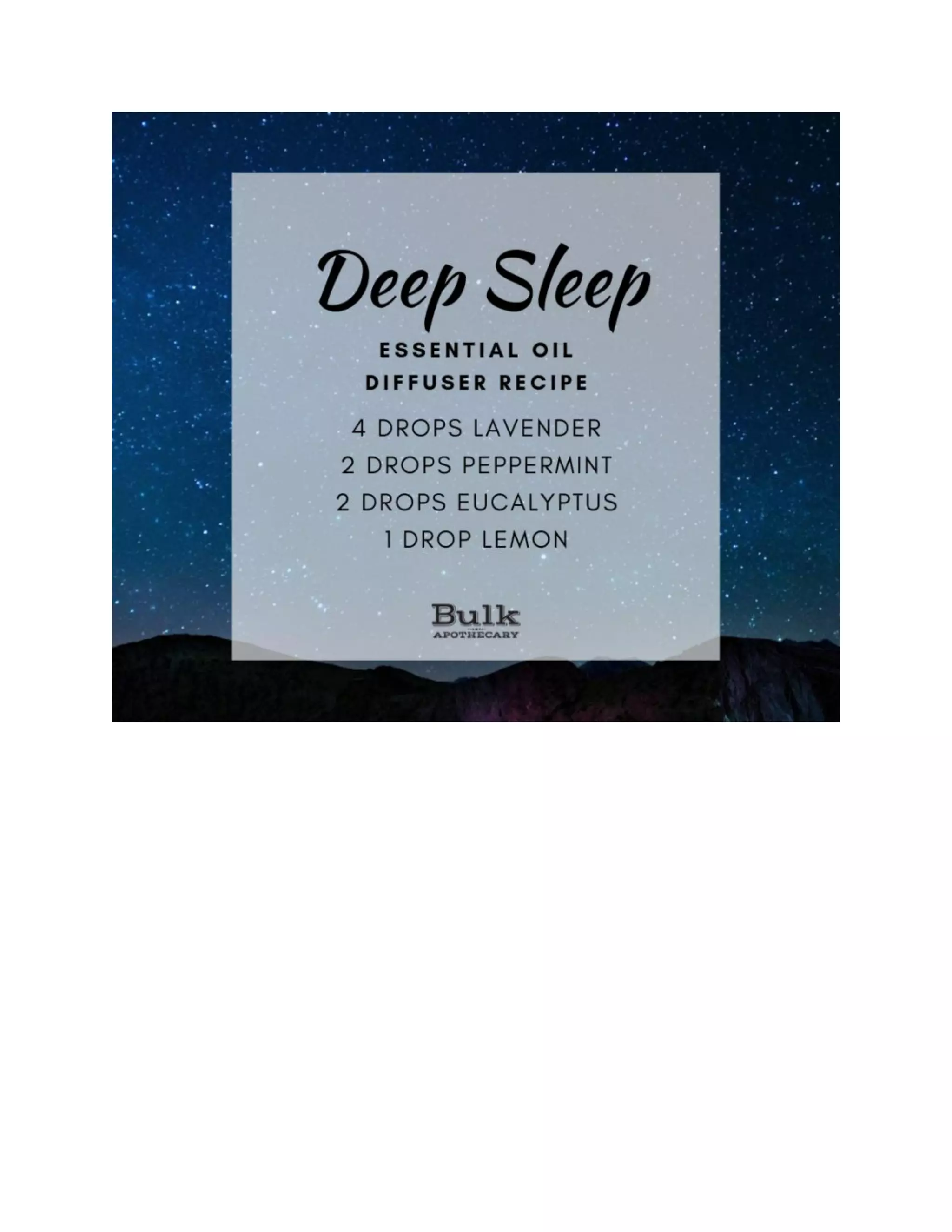 Deep sleep diffuser blend | PDF