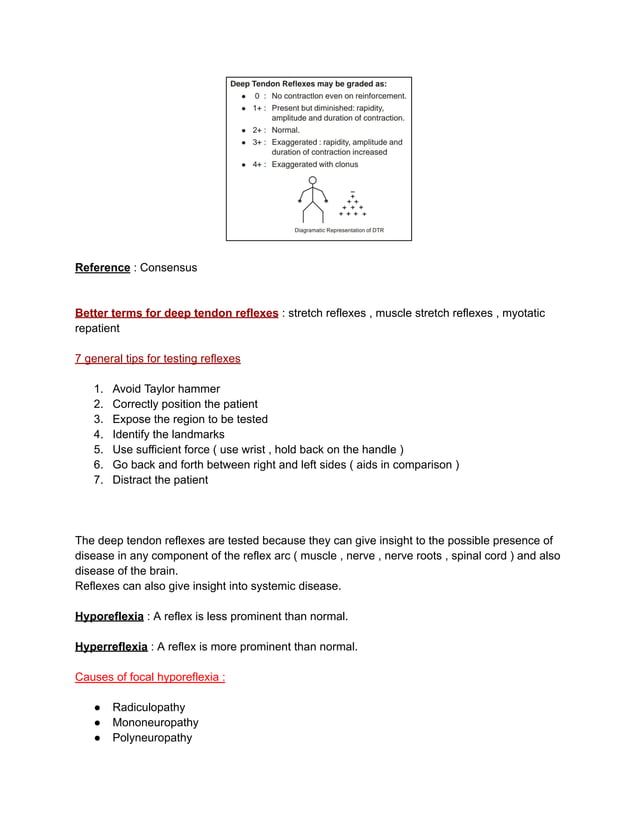 Deep Tendon Reflexes - Some important points.pdf | Death, Injury, or ...