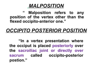 DEEP TRANSVERSE ARREST .pptx in obstetrics | PPTX