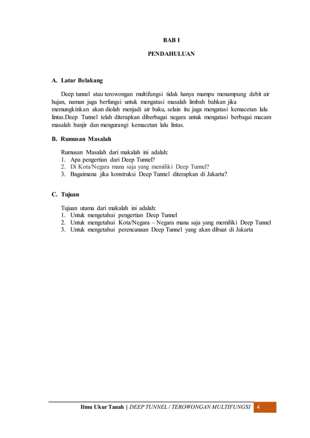 Deep tunnel (ardian zul fauzi) | PDF