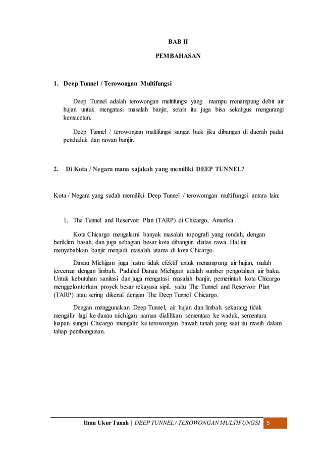 Deep tunnel (ardian zul fauzi) | PDF