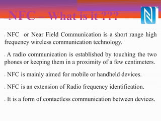 Near Field Communication (NFC Architecture and Operating Modes) | PPTX