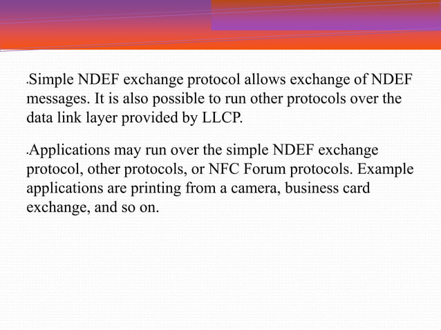 Near Field Communication (NFC Architecture and Operating Modes) | PPTX | Email | Internet