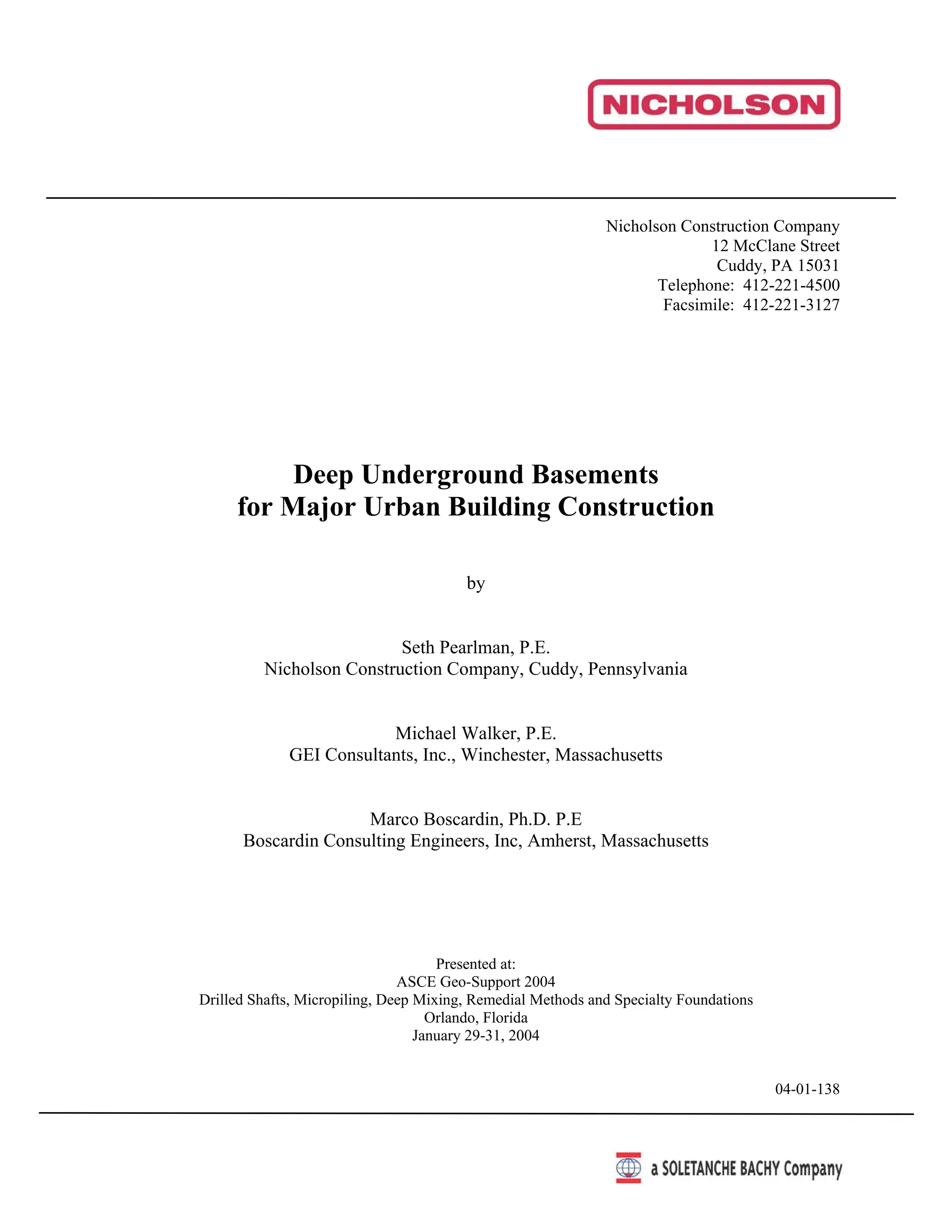 Deep underground basements final with edits 10-14-03 | PDF