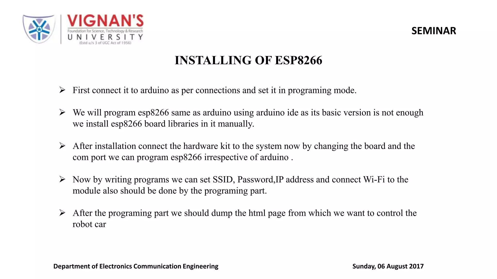 WIFI CONTROLLED SPY ROBOT CAR | PPTX