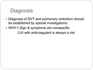 Deep vein thrombosis | PPTX | Lung and Respiratory Health | Diseases ...