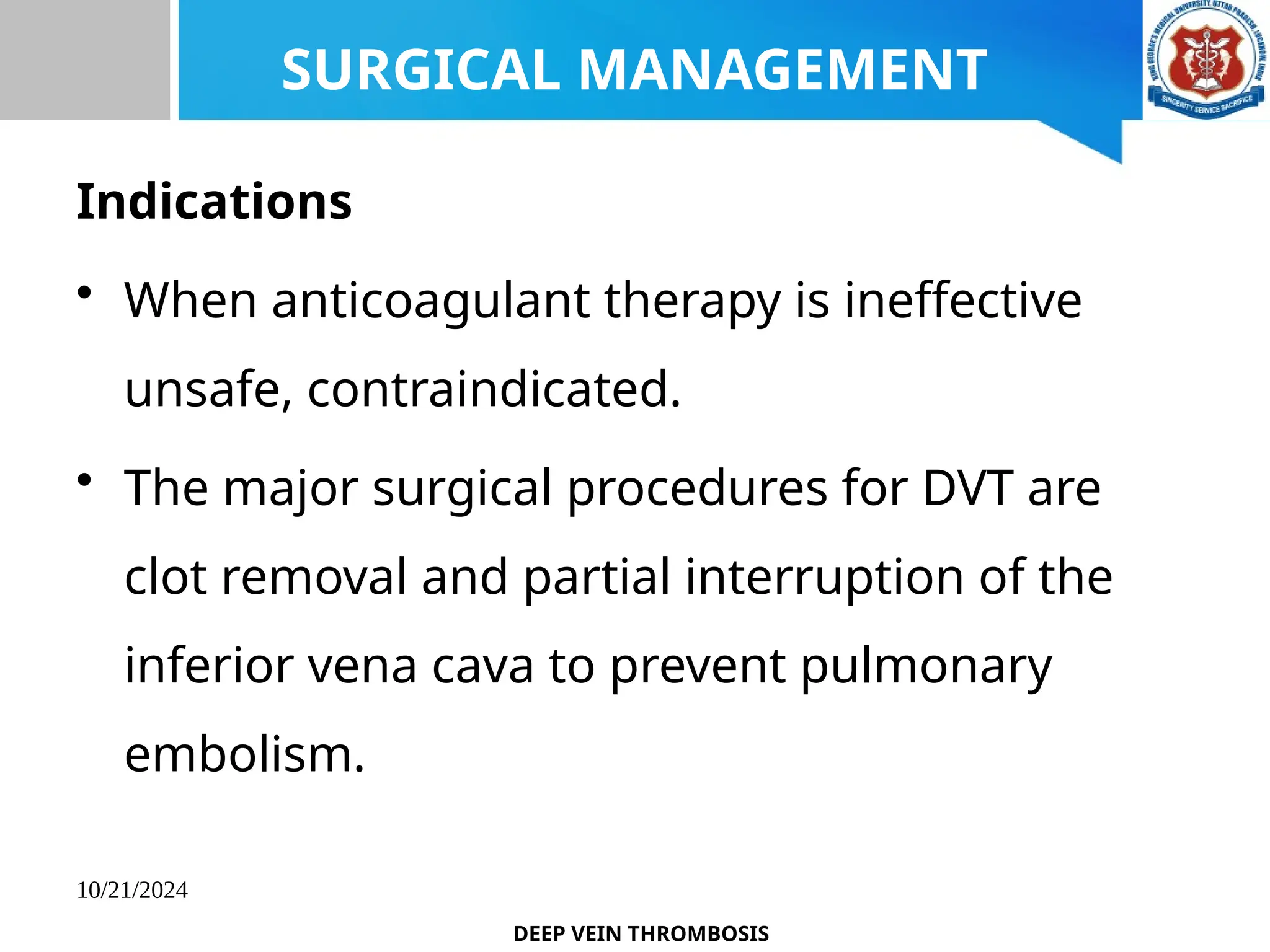 DEEP VEIN THROMBOSIS MEDICAL SURGICAL N. | PPT