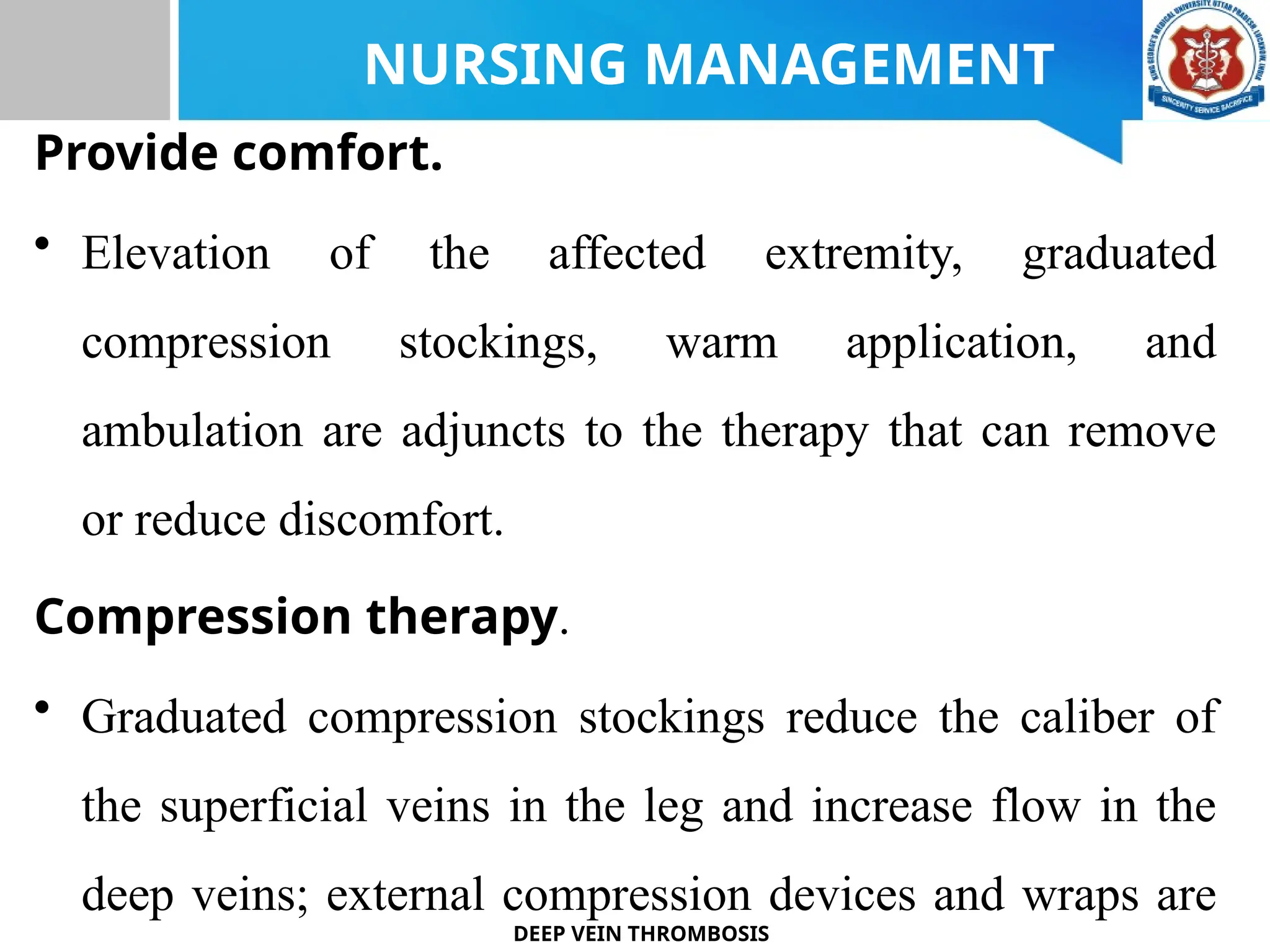 DEEP VEIN THROMBOSIS MEDICAL SURGICAL N. | PPT