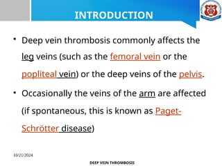 DEEP VEIN THROMBOSIS MEDICAL SURGICAL N. | PPTX